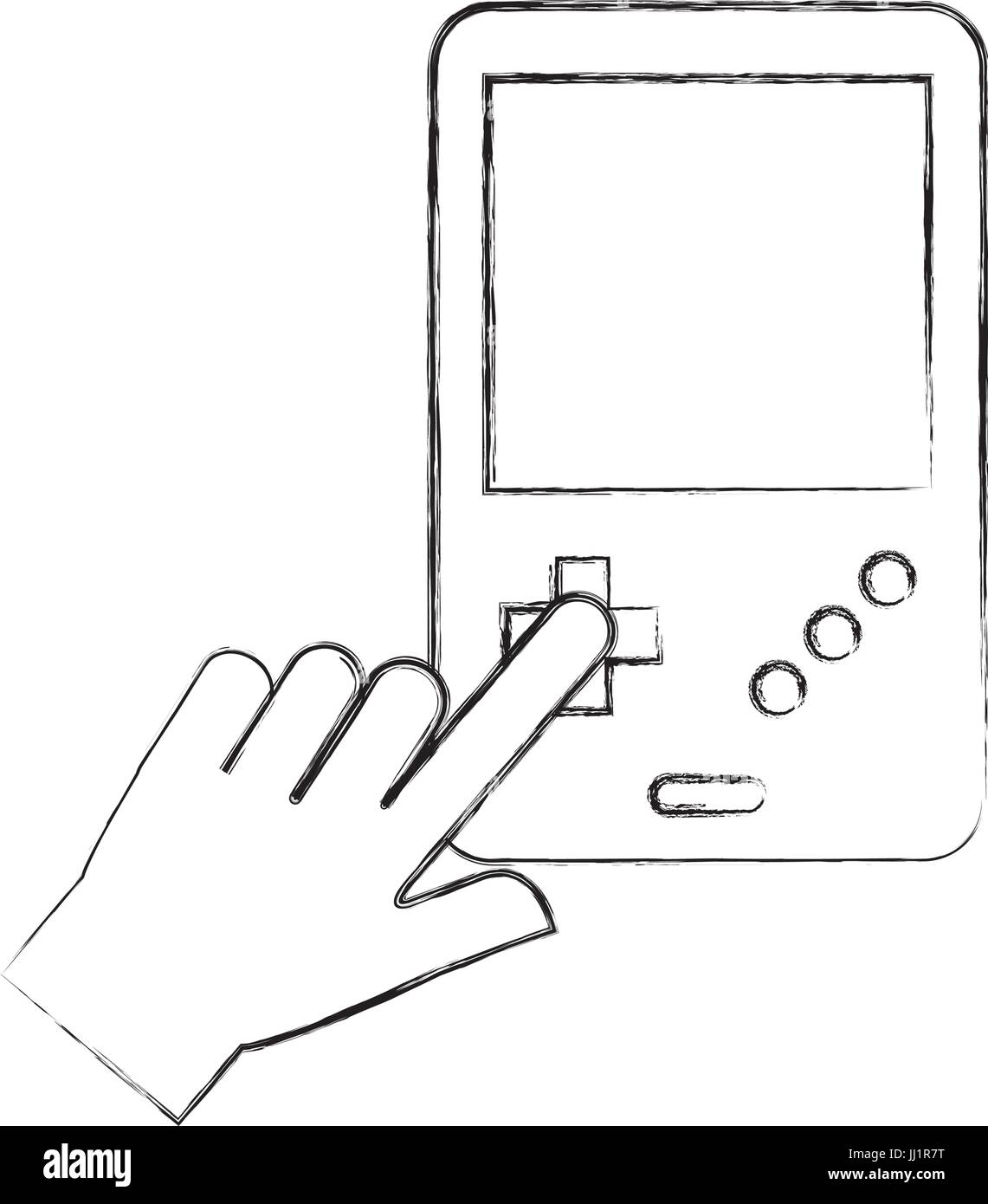 hands user with Portable video game console Stock Vector Image & Art ...