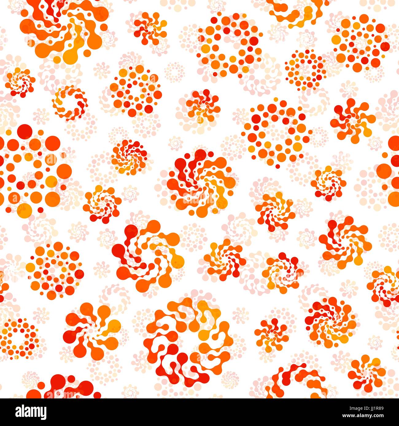 Orange color abstract seamless circles design pattern unusual. Vector ...