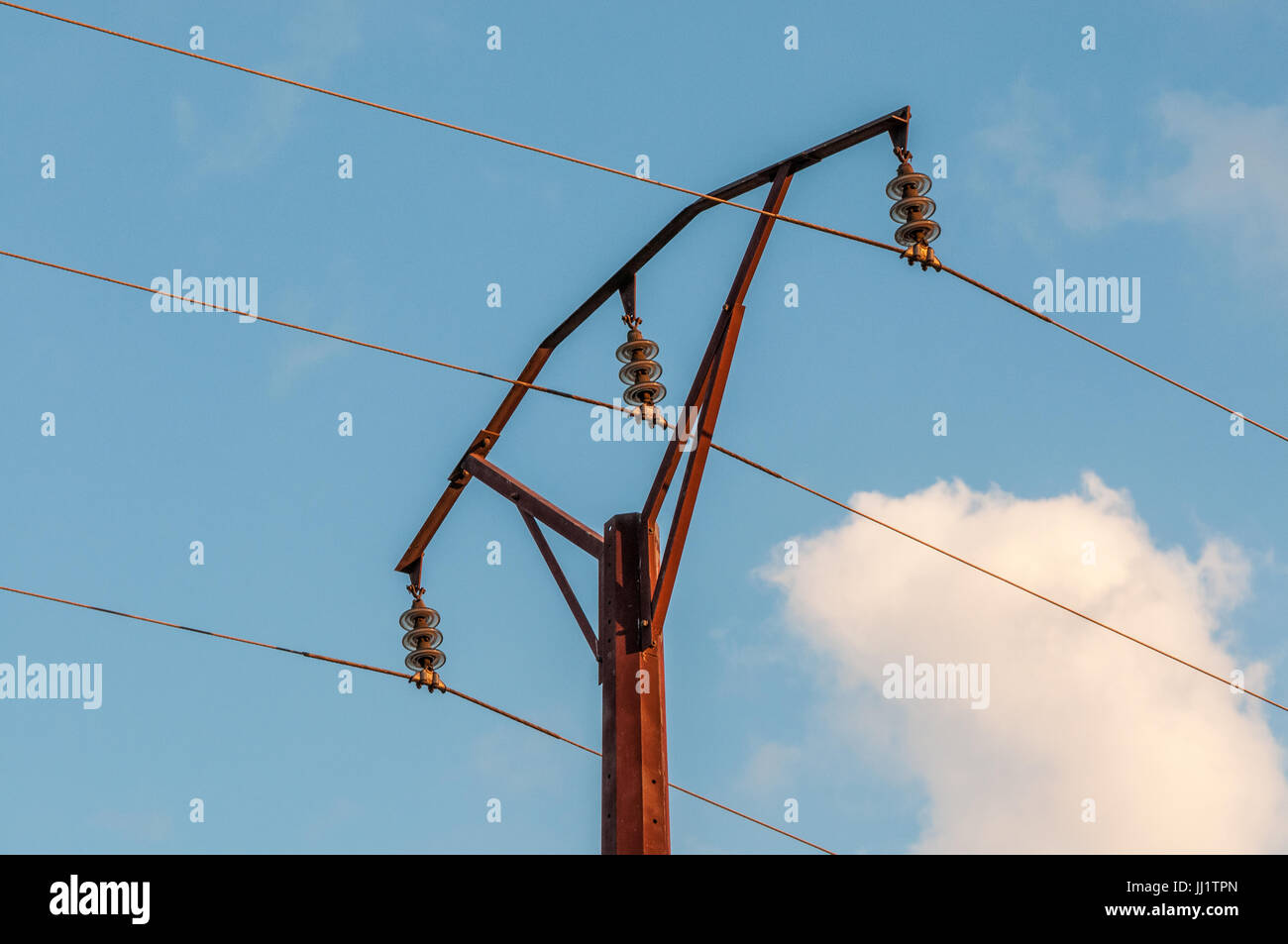 electric pole at sunset Stock Photo - Alamy