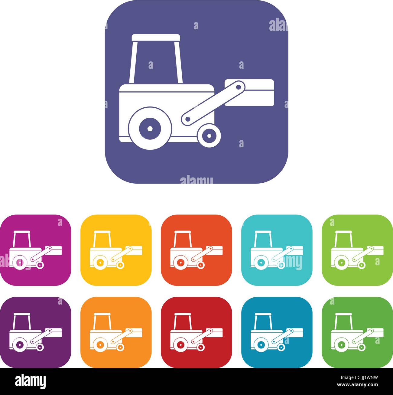 Truck to lift cargo icons set flat Stock Vector Image & Art - Alamy