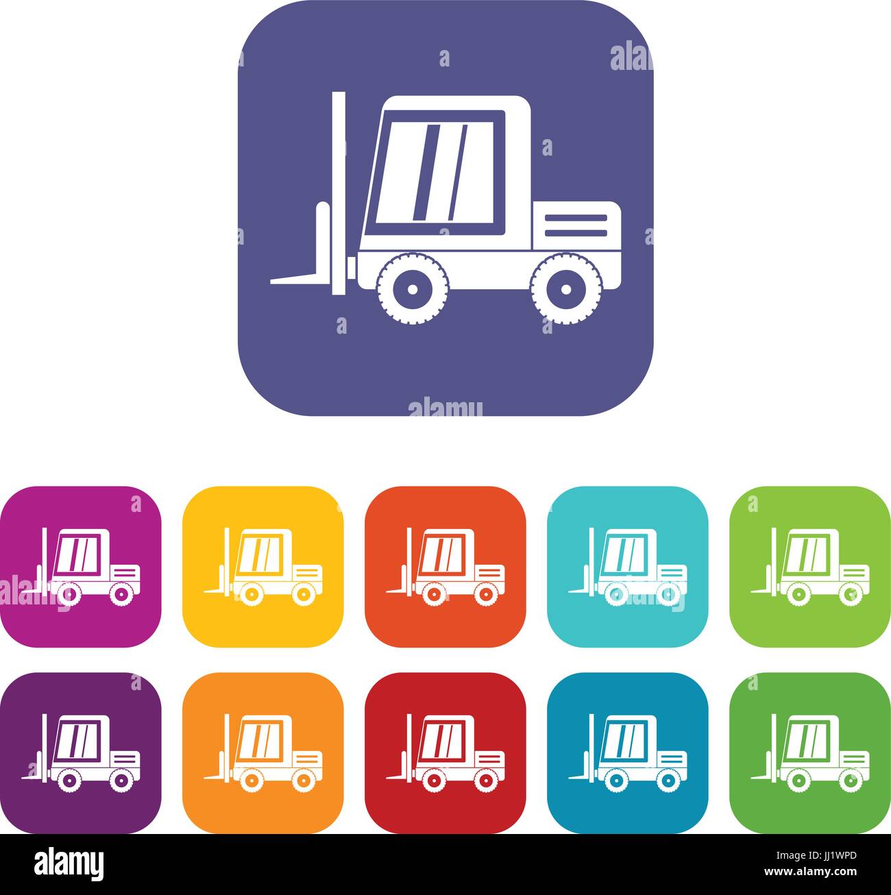 Stacker loader icons set flat Stock Vector Image & Art - Alamy