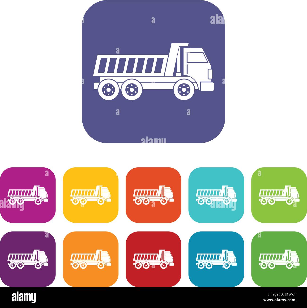 Dumper truck icons set flat Stock Vector Image & Art - Alamy