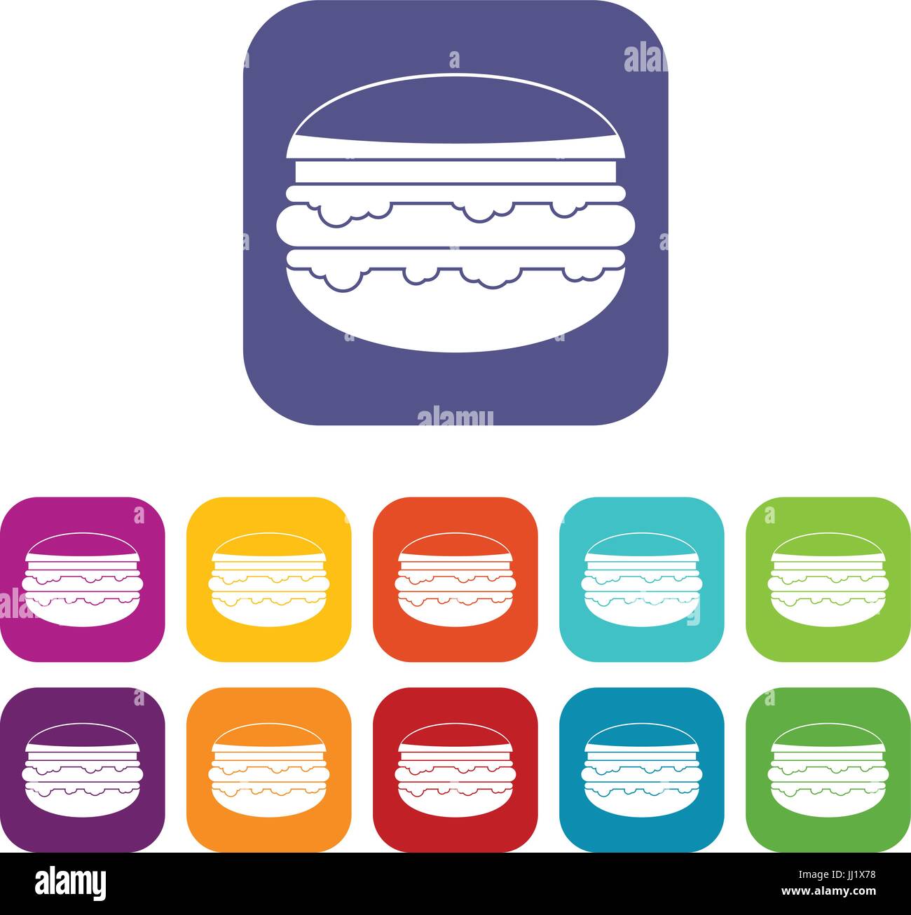Burger icons set flat Stock Vector Image & Art - Alamy