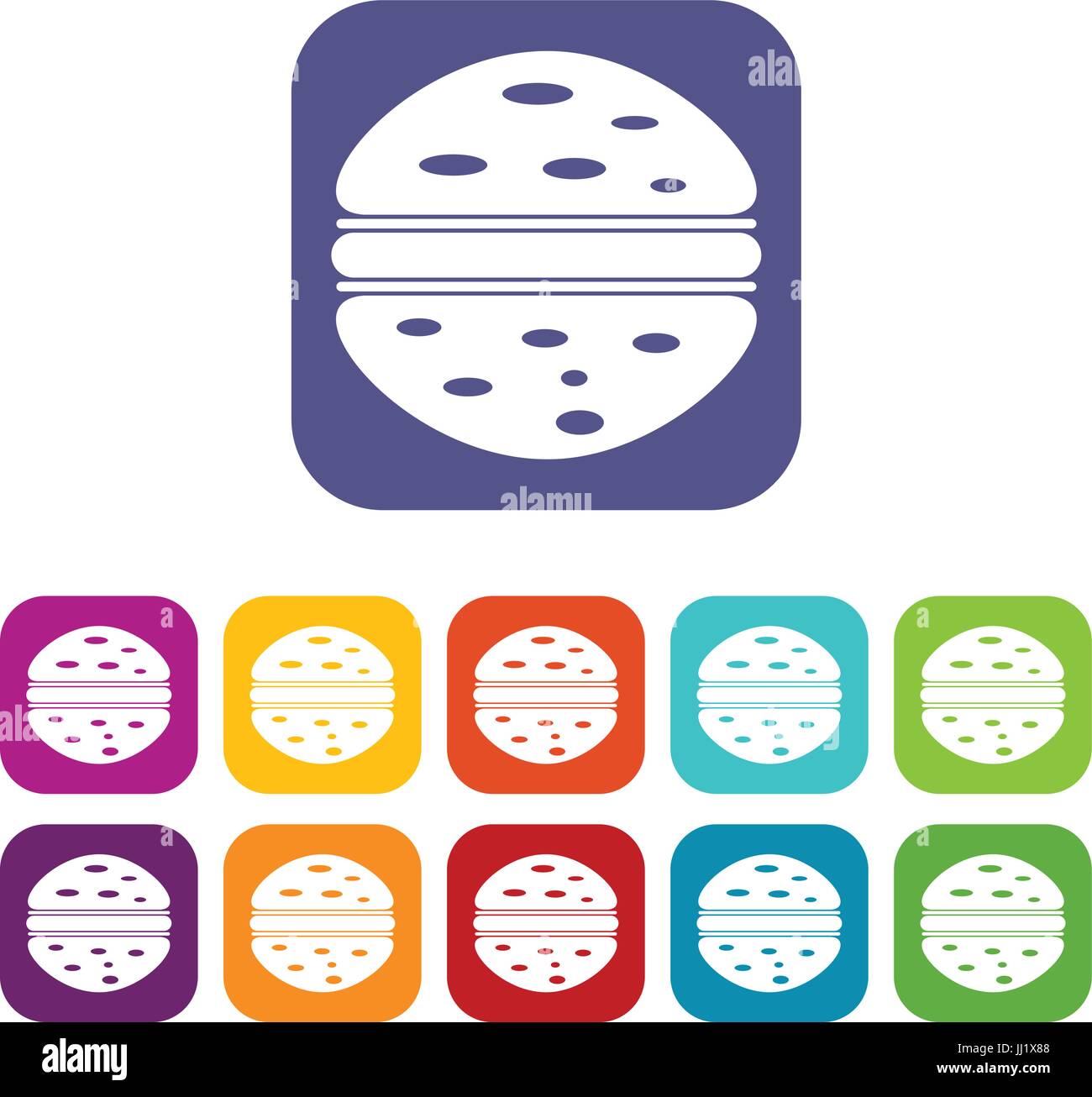 Burger icons set flat Stock Vector Image & Art - Alamy