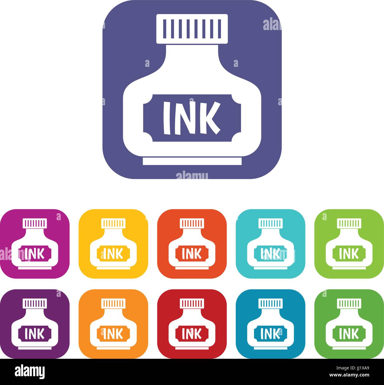 Blue fountain pen ink bottle Stock Vector Images - Alamy