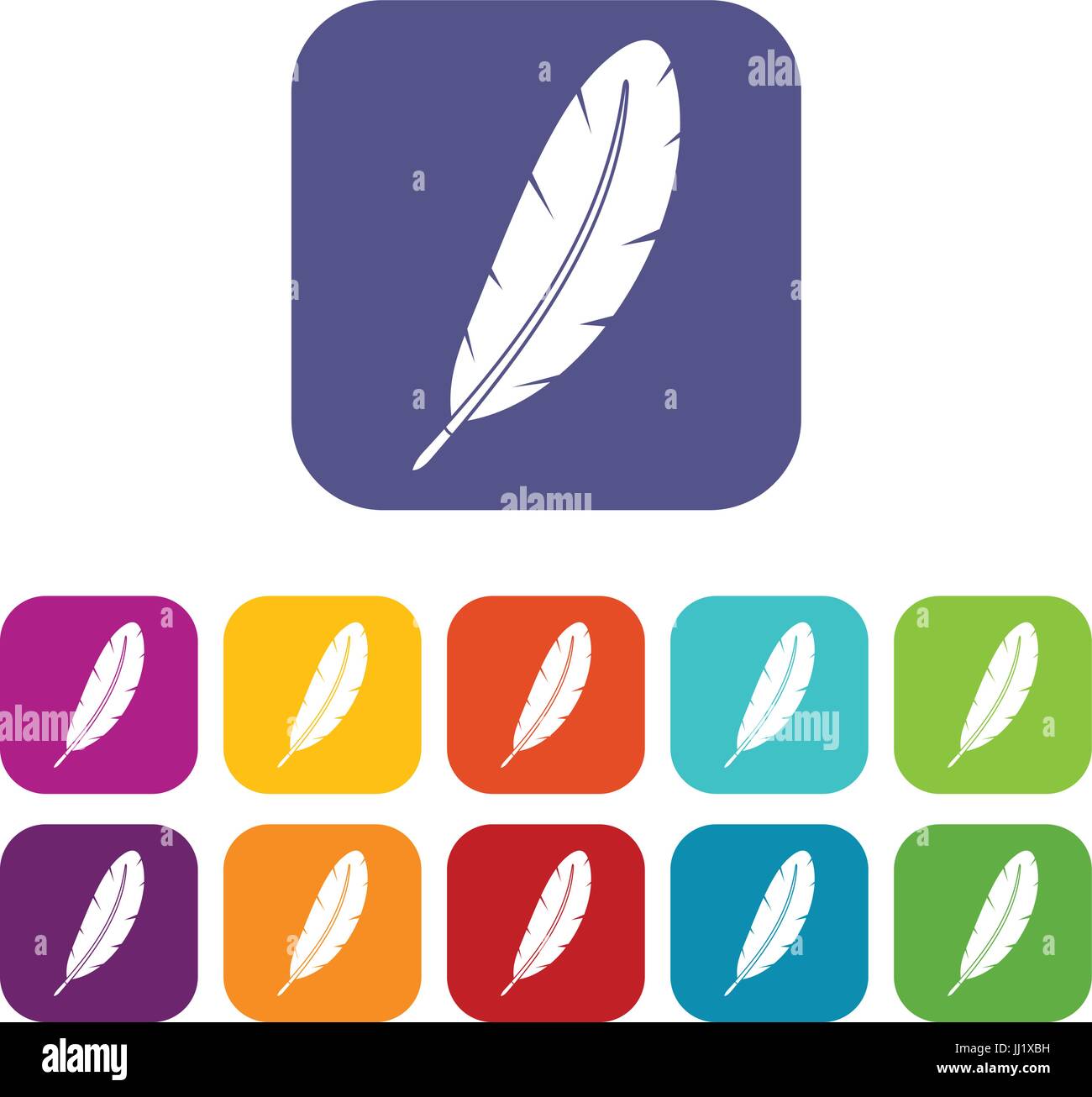 Feather pen icons set flat Stock Vector Image & Art - Alamy