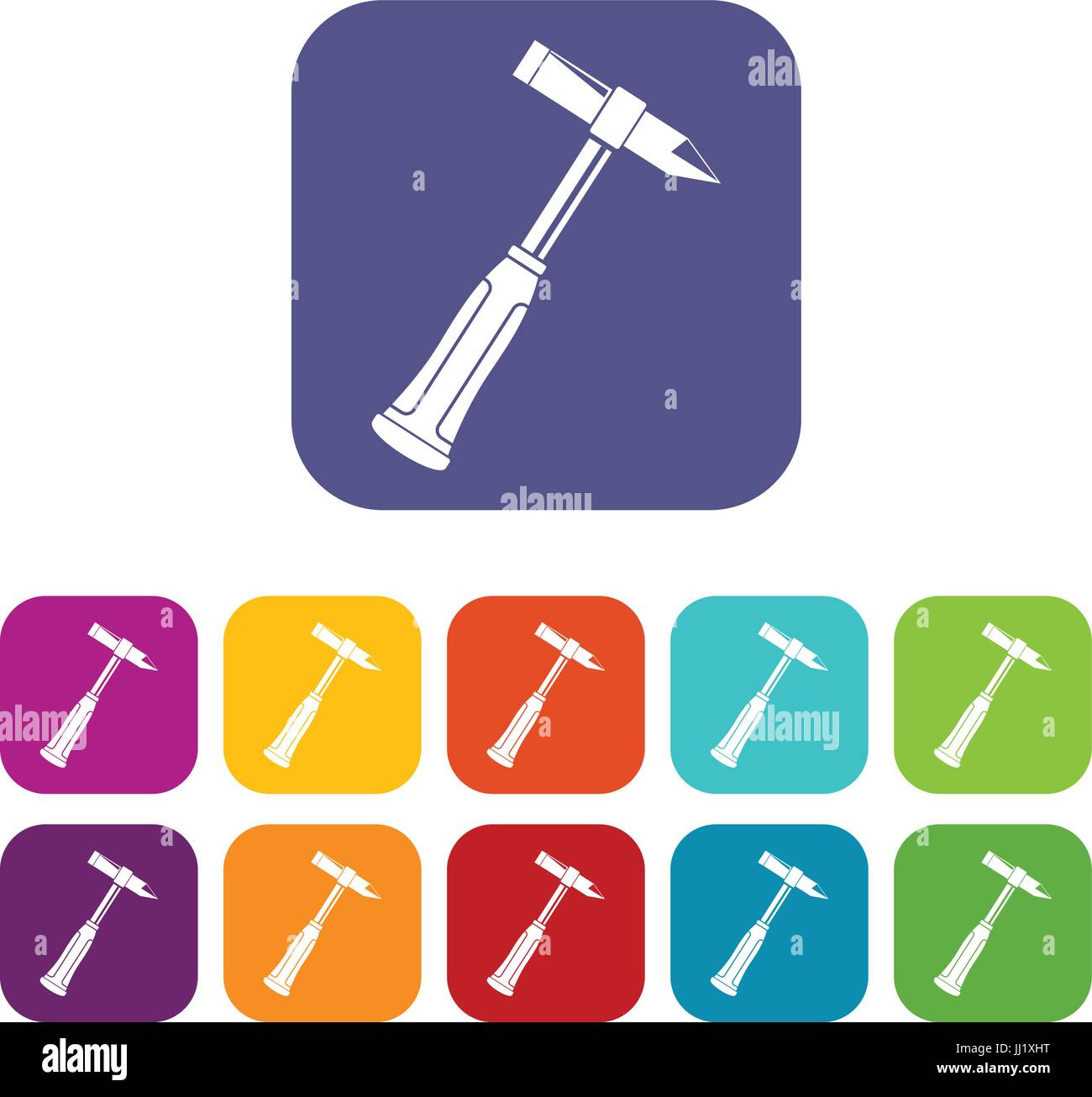 Hammer slag of welder icons set flat Stock Vector Image & Art - Alamy