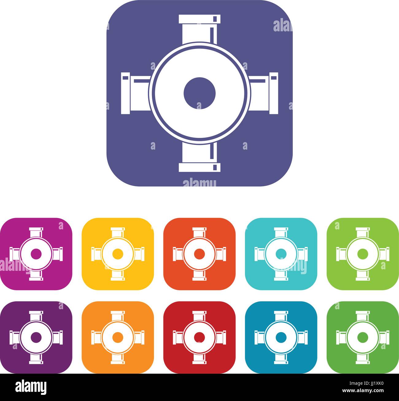 Pipe fitting icons set flat Stock Vector Image & Art - Alamy