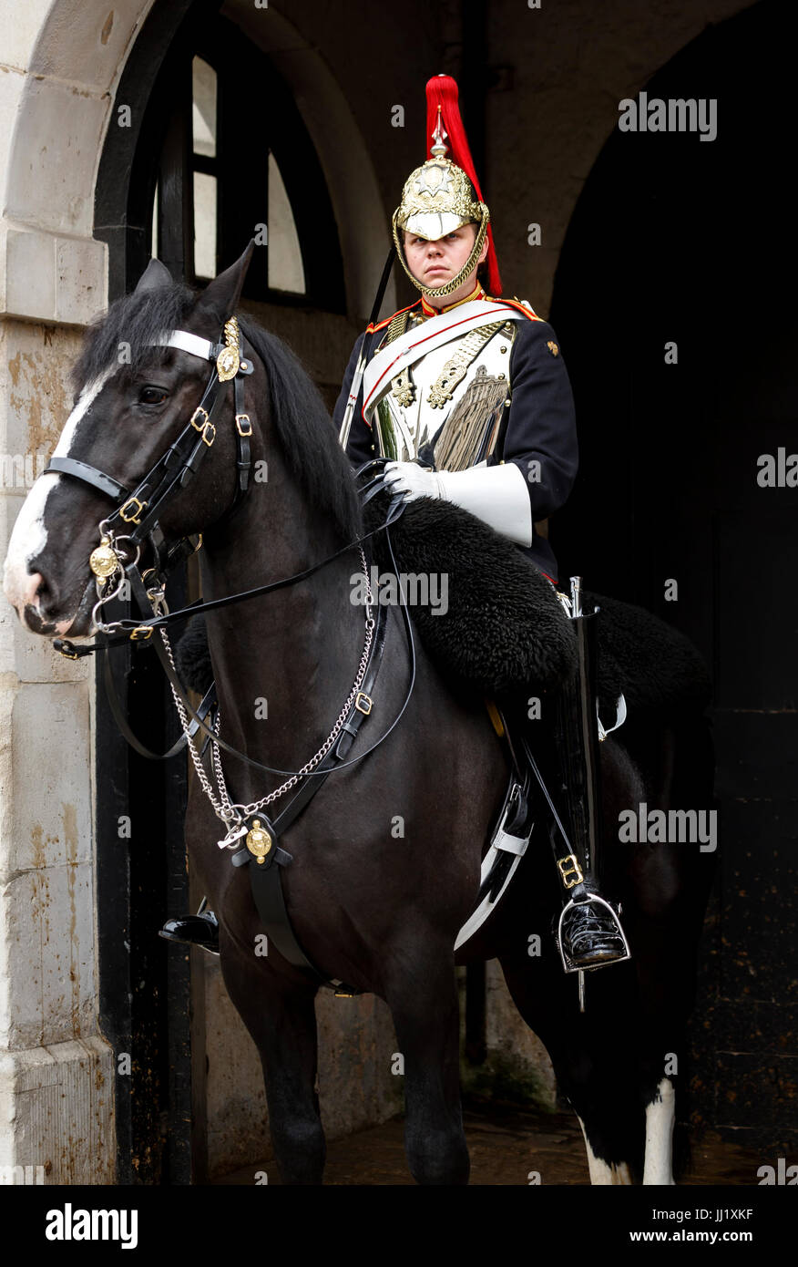 Life Guard mounted on horse, Household Cavalry Museum, London, England ...