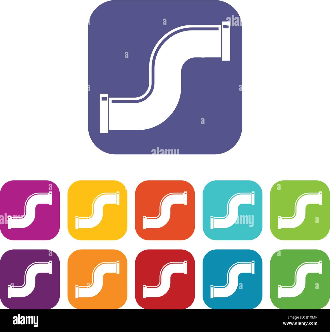Joint pipe in form S letter icons set flat Stock Vector Image & Art - Alamy