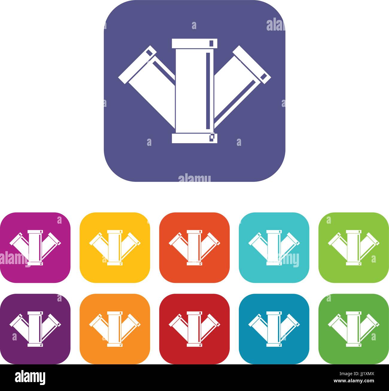 Sewerage icons set flat Stock Vector Image & Art - Alamy