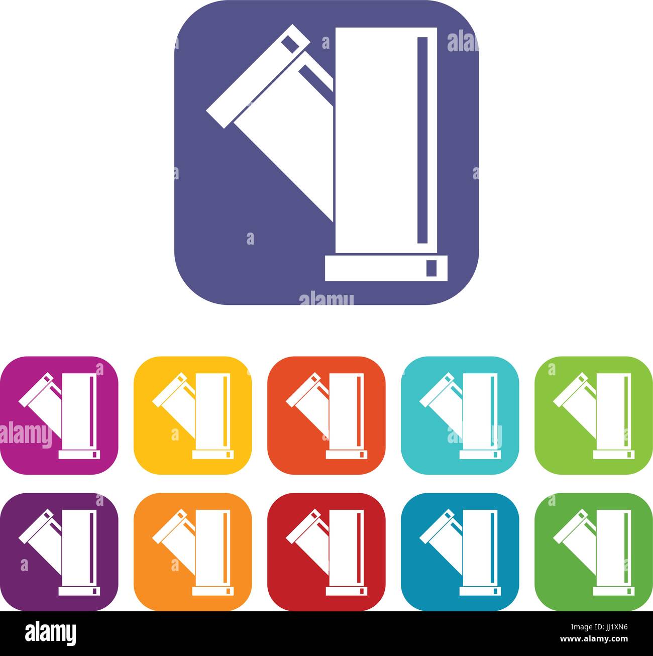Tee fitting pipe icons set flat Stock Vector Image & Art - Alamy