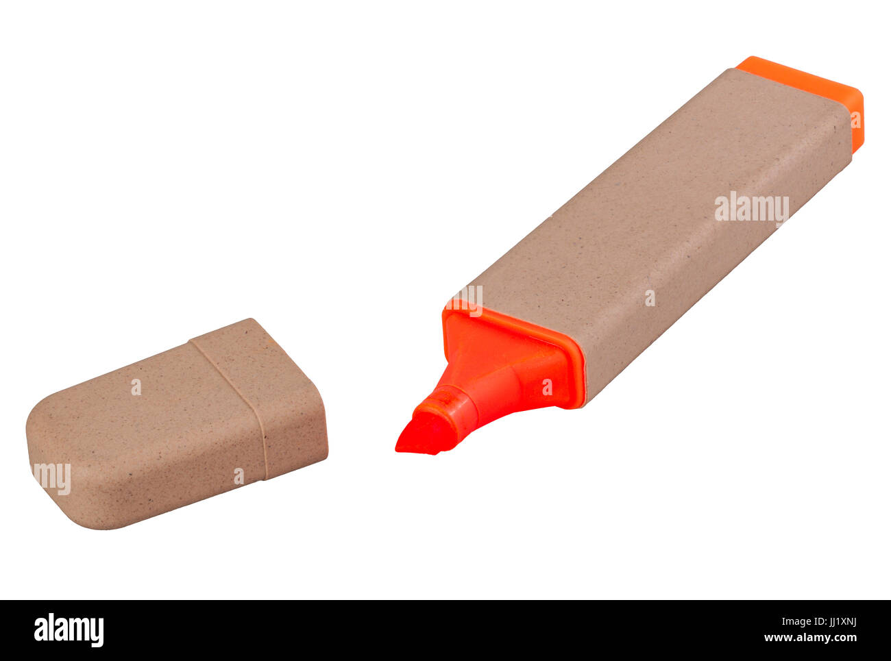 Orange highlighter isolated over a white background Stock Photo - Alamy