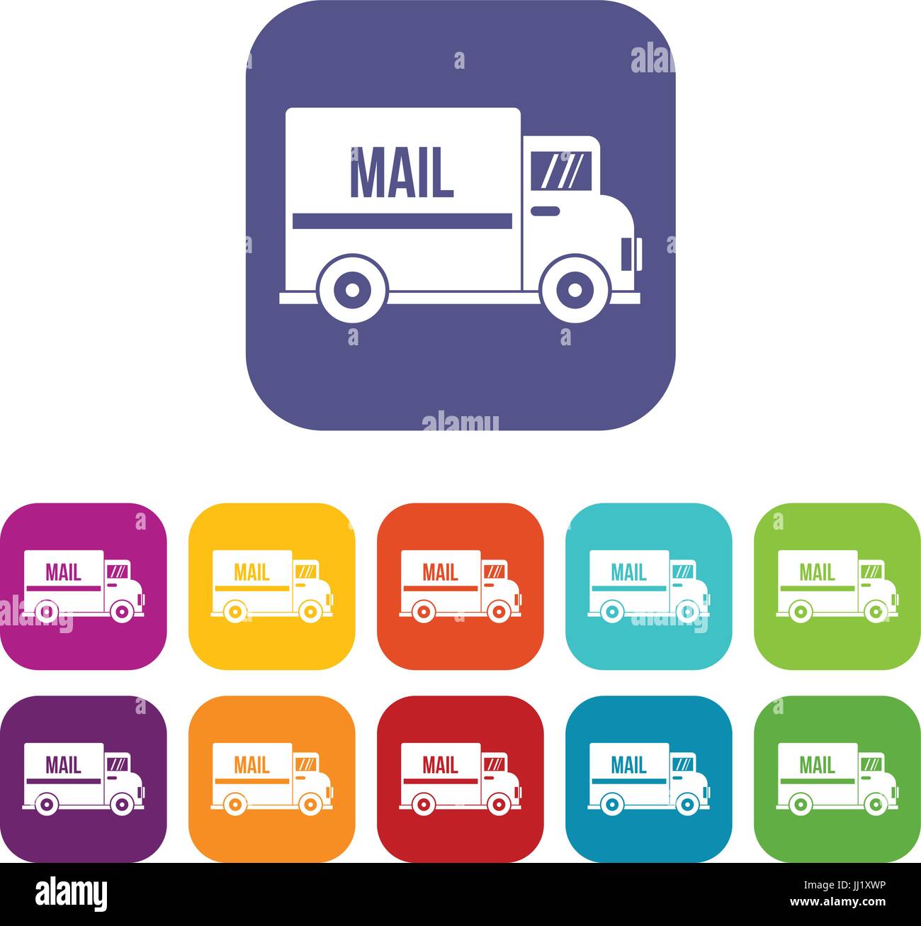 Red post office van Stock Vector Images - Alamy