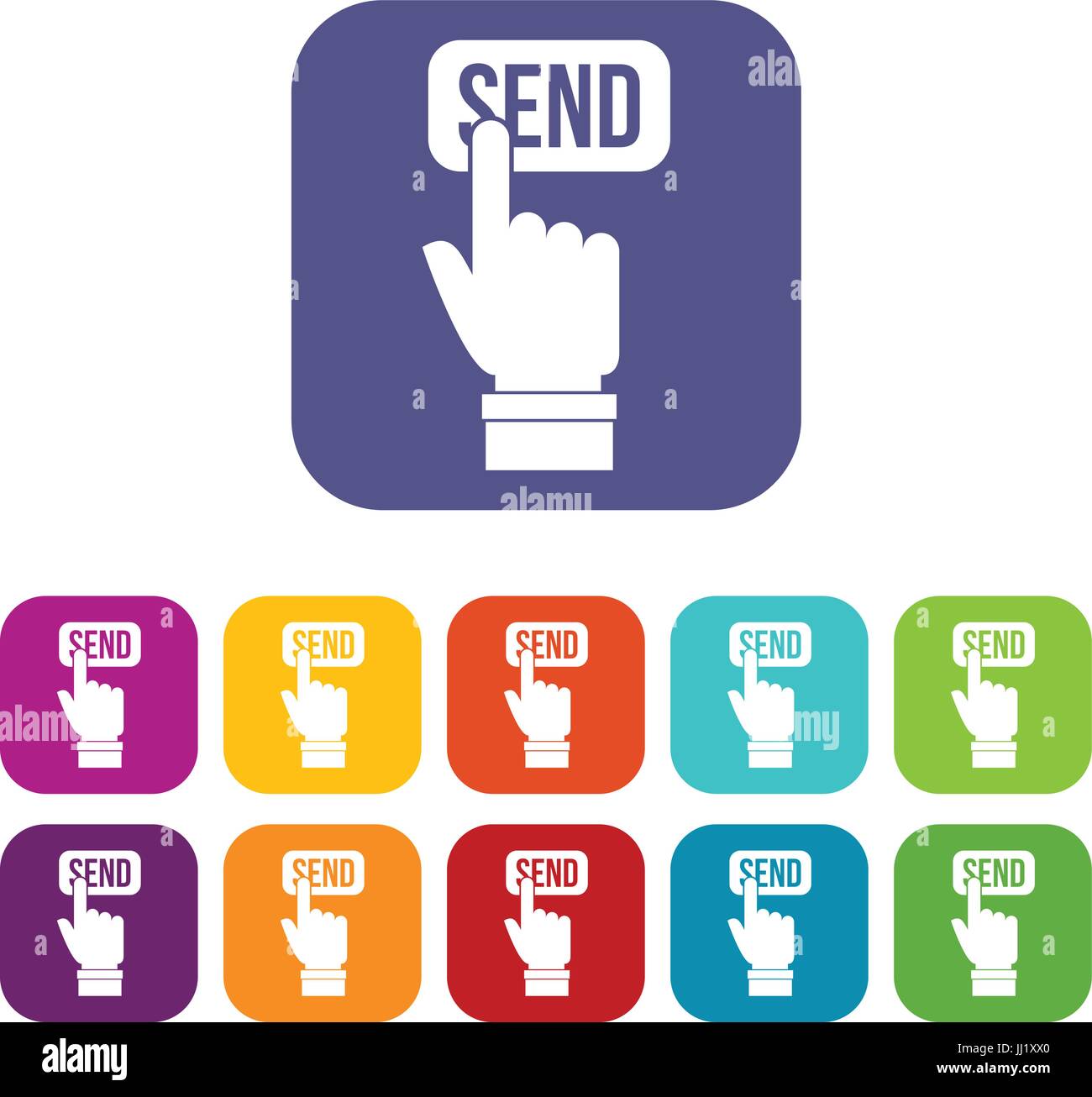 Email communication concept icons set flat Stock Vector Image & Art - Alamy