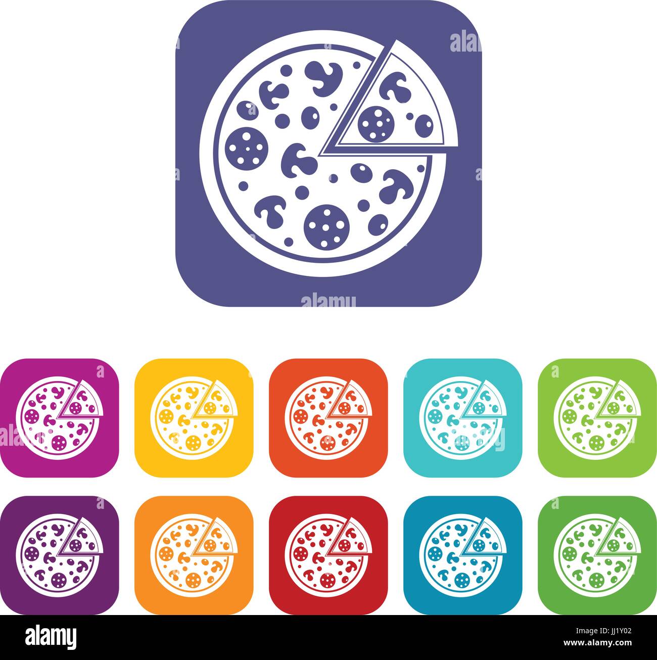 Hot pepperoni pizza one slice Stock Vector Images - Alamy