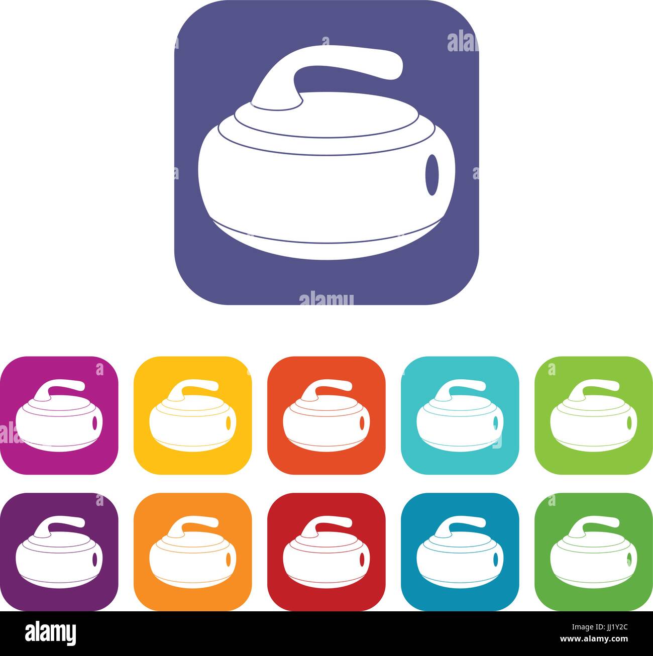 Curling stone icons set flat Stock Vector Image & Art - Alamy