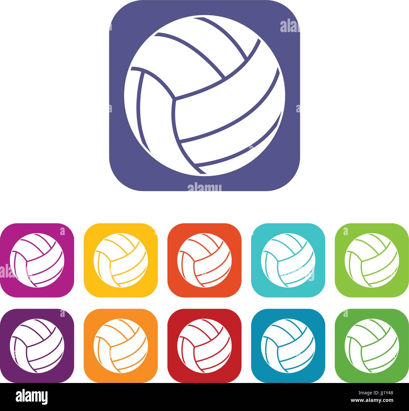 Volleyball ball icons set flat Stock Vector Image & Art - Alamy