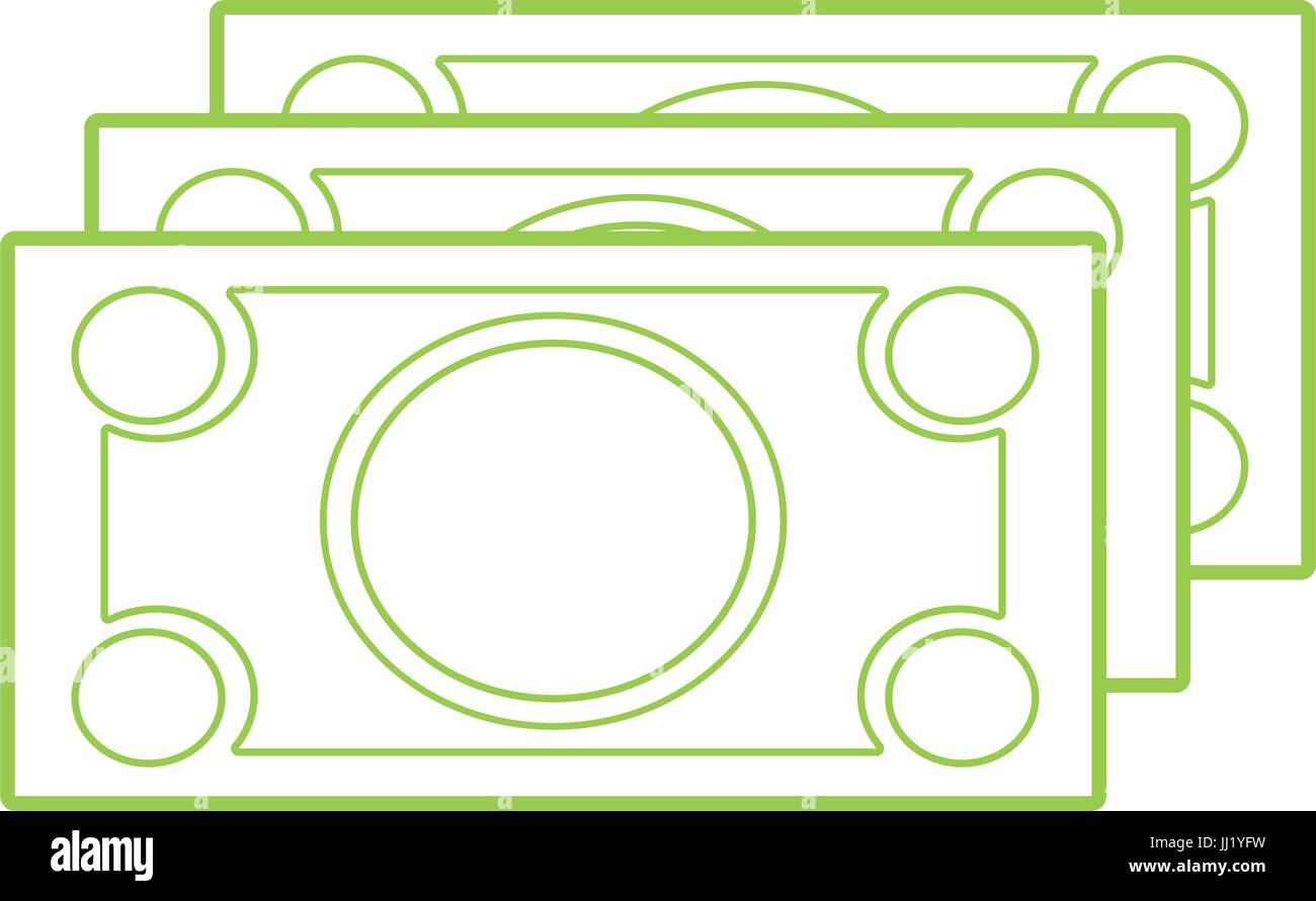 silhouette bills cash money to economy business Stock Vector Image ...