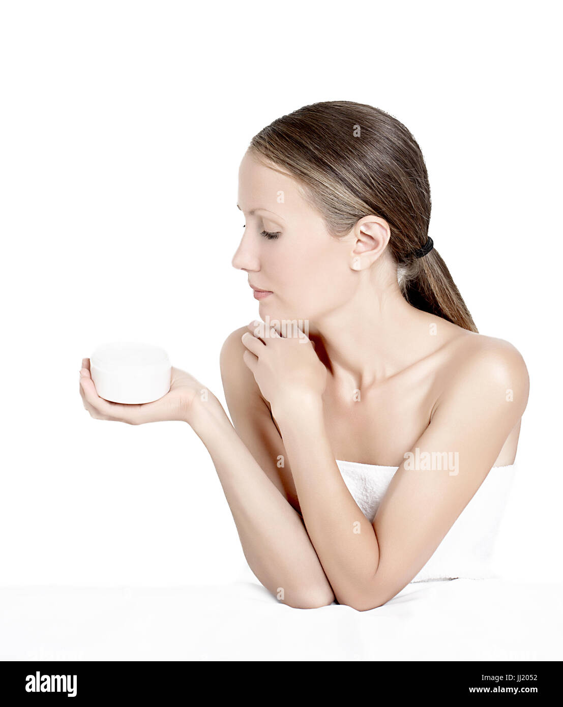 Cream and face and woman wrinkle Cut Out Stock Images & Pictures - Alamy