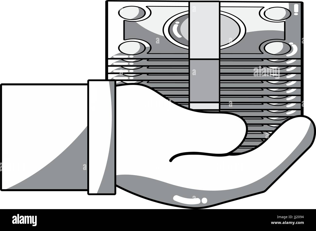 line bill cash money in the hand Stock Vector Image & Art - Alamy