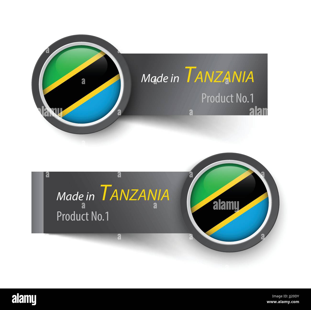 Flag icon and label with text made in Tanzania Stock Vector Image & Art ...
