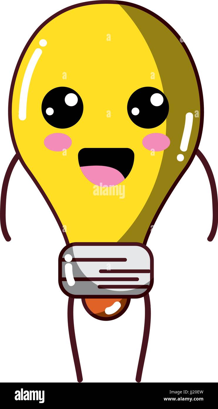 kawaii cute happy bulb energy Stock Vector Image & Art - Alamy