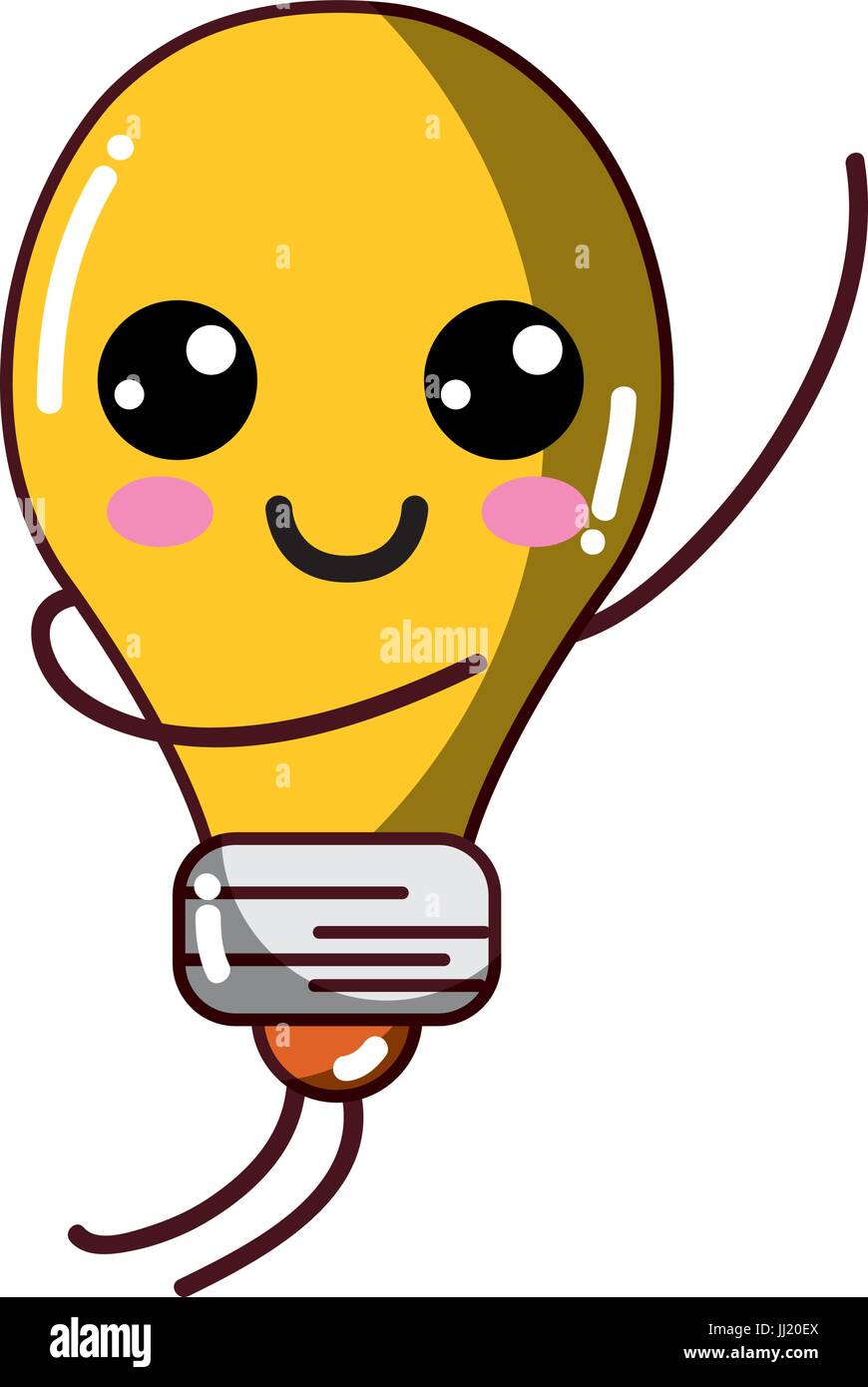 kawaii cute happy bulb energy Stock Vector Image & Art - Alamy