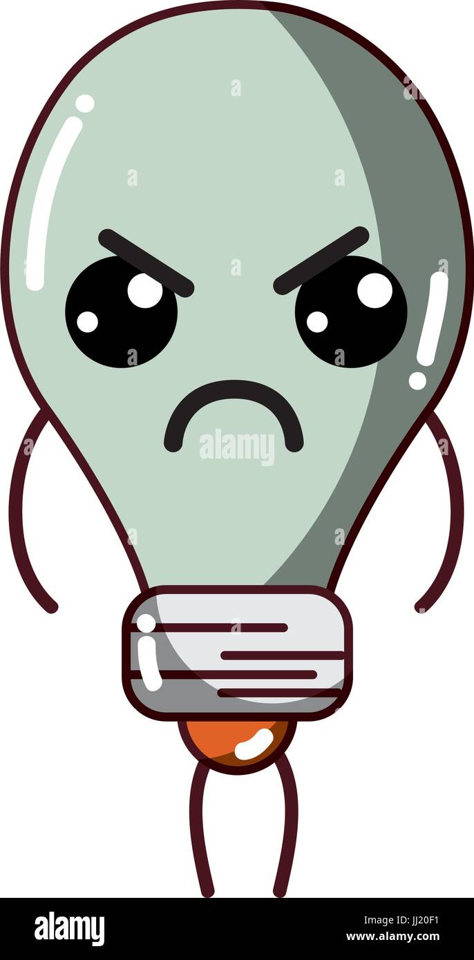 kawaii cute angry bulb energy Stock Vector Image & Art - Alamy