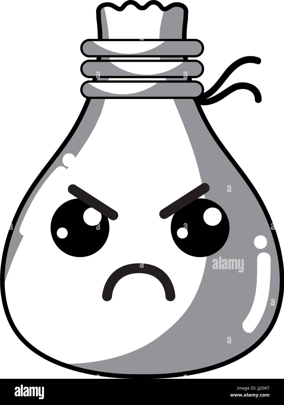 line kawaii cute angry cloth bag Stock Vector Image & Art - Alamy