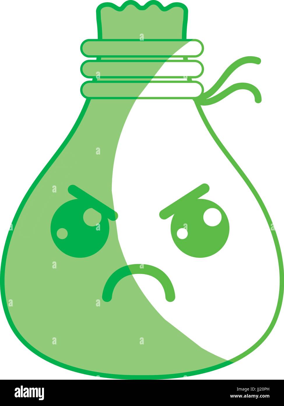silhouette kawaii cute angry cloth bag Stock Vector Image & Art - Alamy