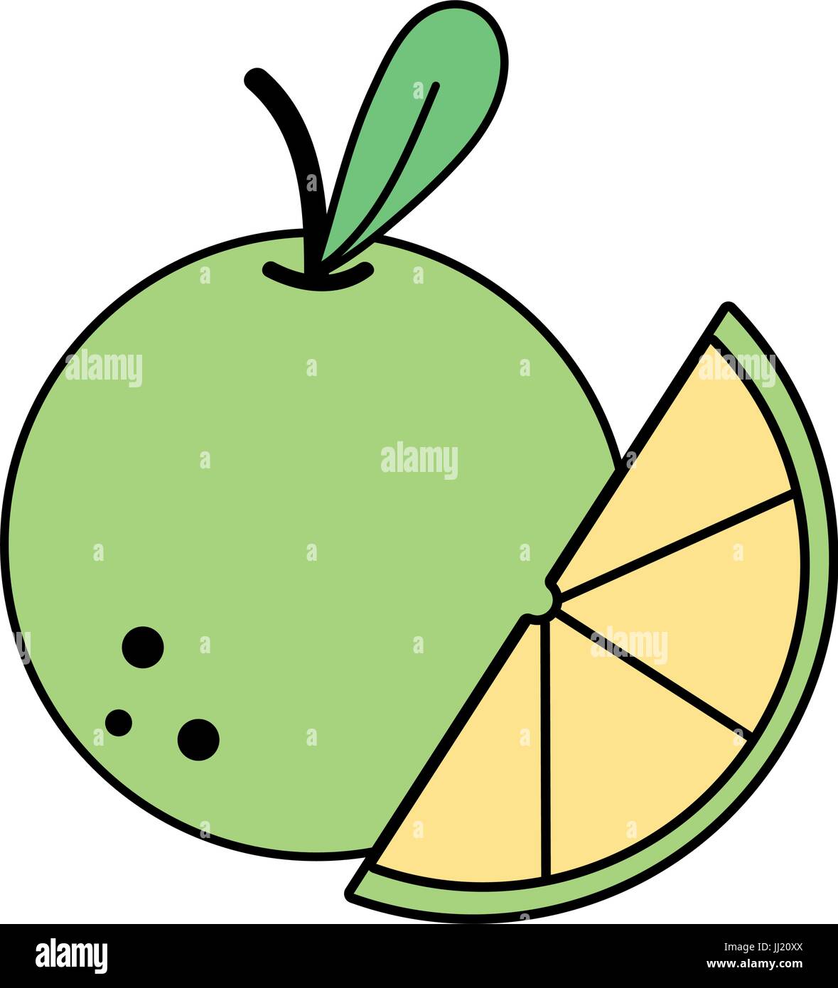 delicious slice apple fruit with vitamins and protein Stock Vector Image & Art - Alamy