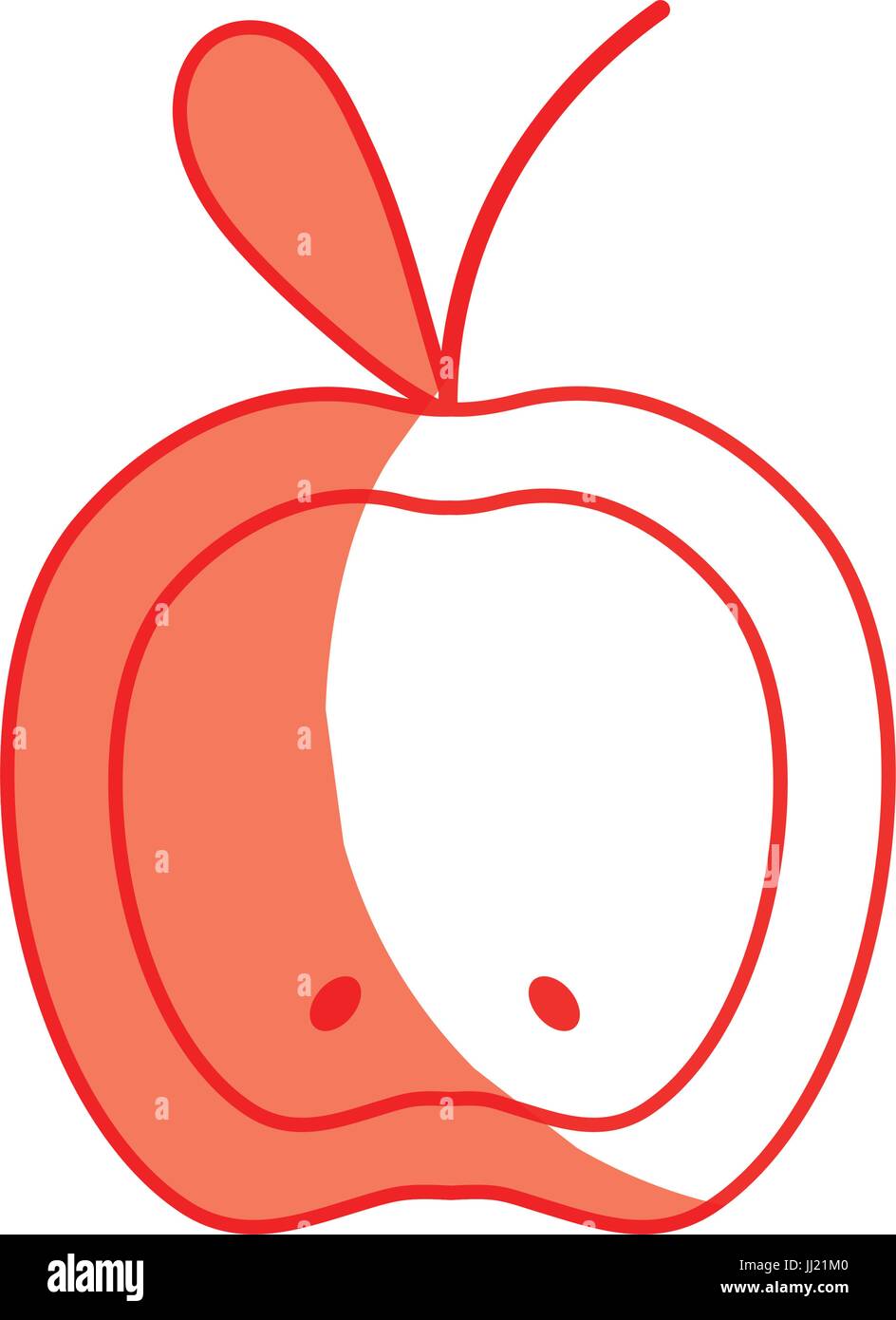 silhouette delicious slice apple fruit with vitamins and protein Stock Vector Image & Art - Alamy