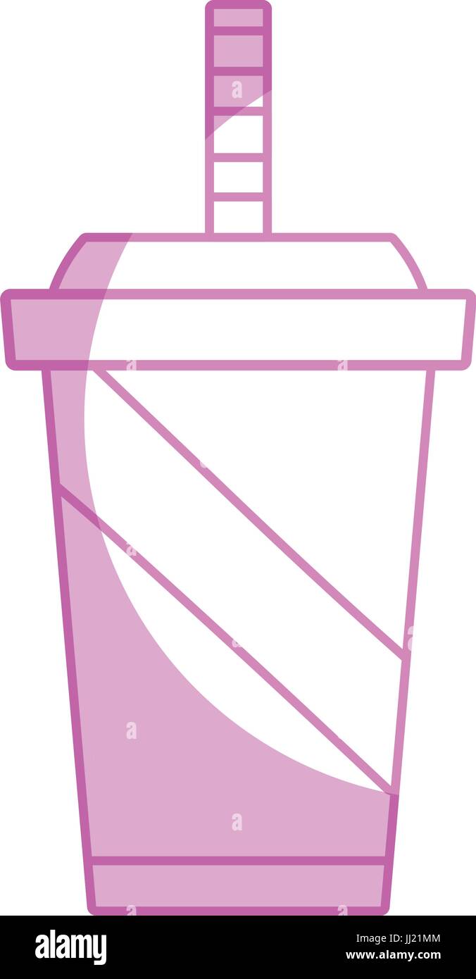 silhouette delicious refreshment in the plastic cup to drink Stock ...