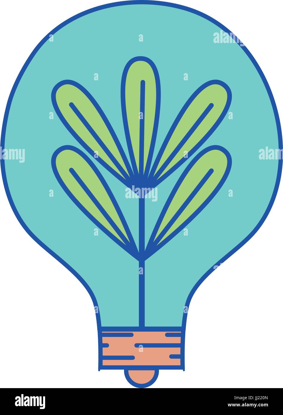 bulb with plant and leaves inside icon Stock Vector Image & Art - Alamy