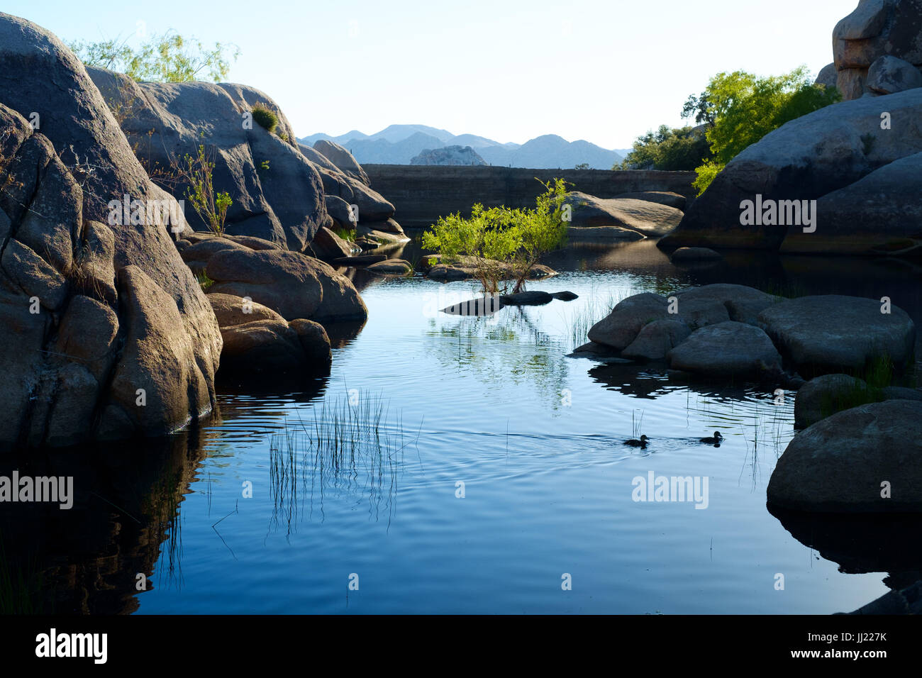Lake at Barker Dam, Joshua Tree National Park, California USA Stock ...