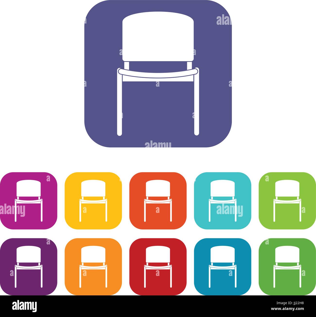 Black office chair icons set flat Stock Vector Image & Art - Alamy