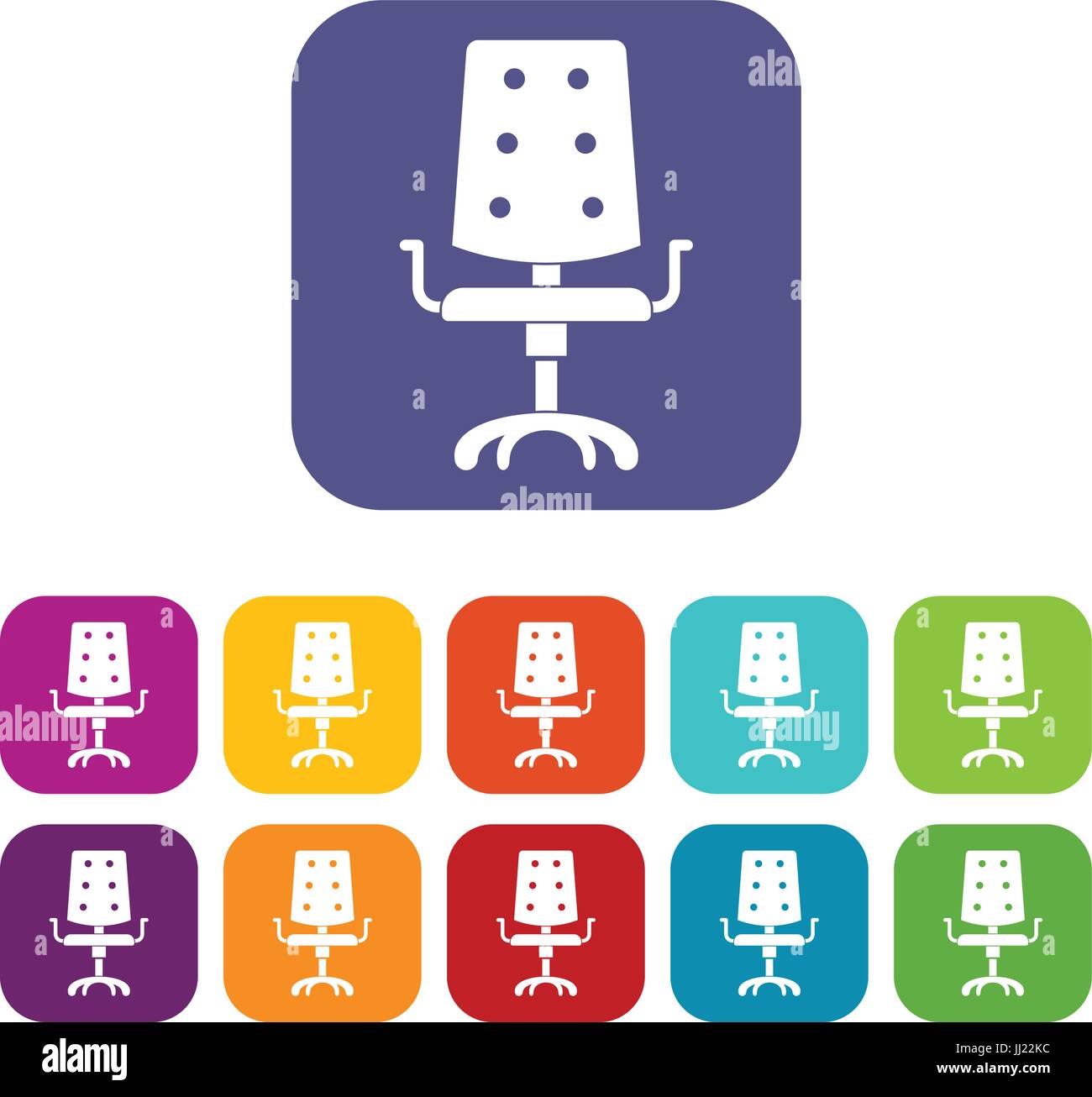 Office chair icons set flat Stock Vector Image & Art - Alamy
