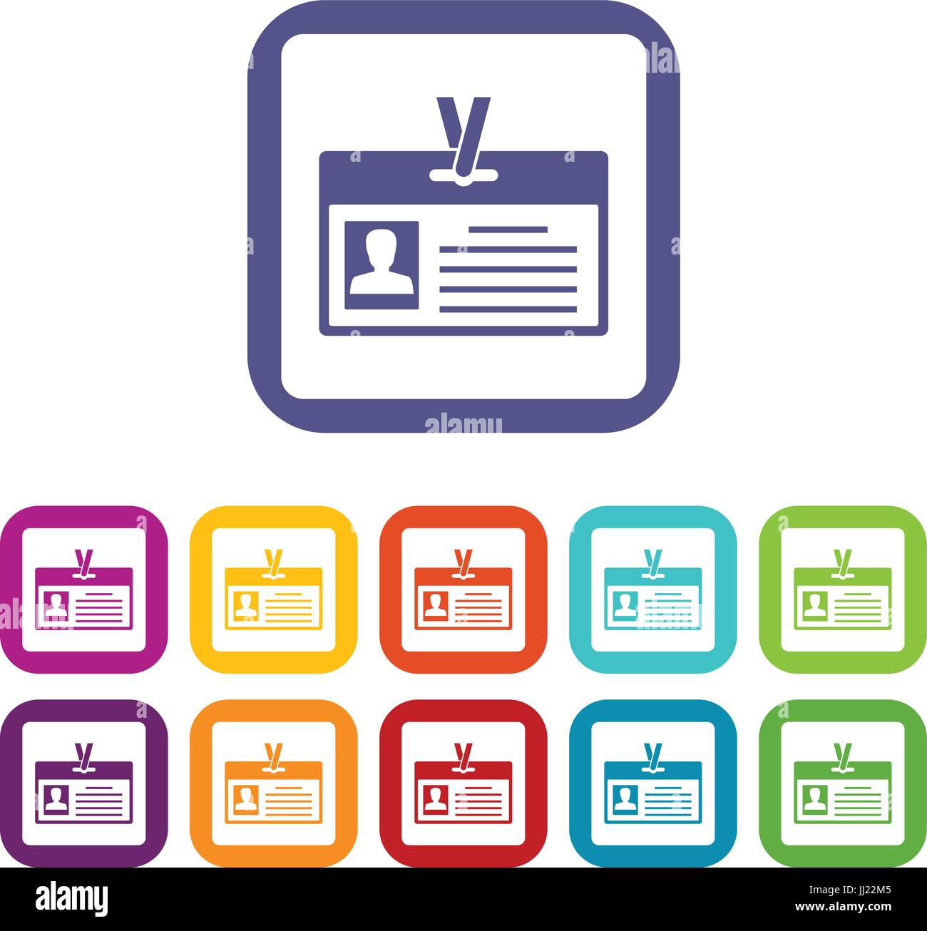 Identification card icons set flat Stock Vector Image & Art - Alamy