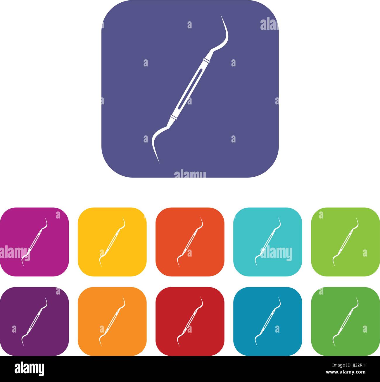 Dental instrument, probe icons set flat Stock Vector Image & Art - Alamy