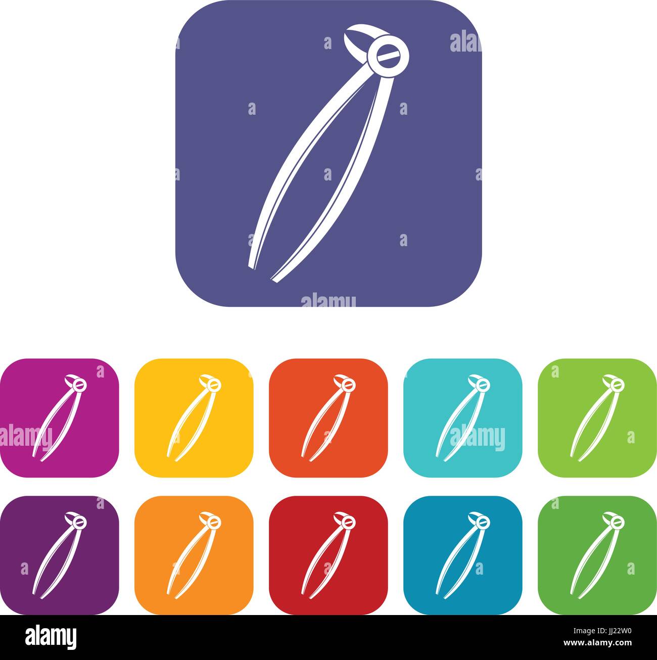 Tooth dentist forceps icons set flat Stock Vector Image & Art - Alamy
