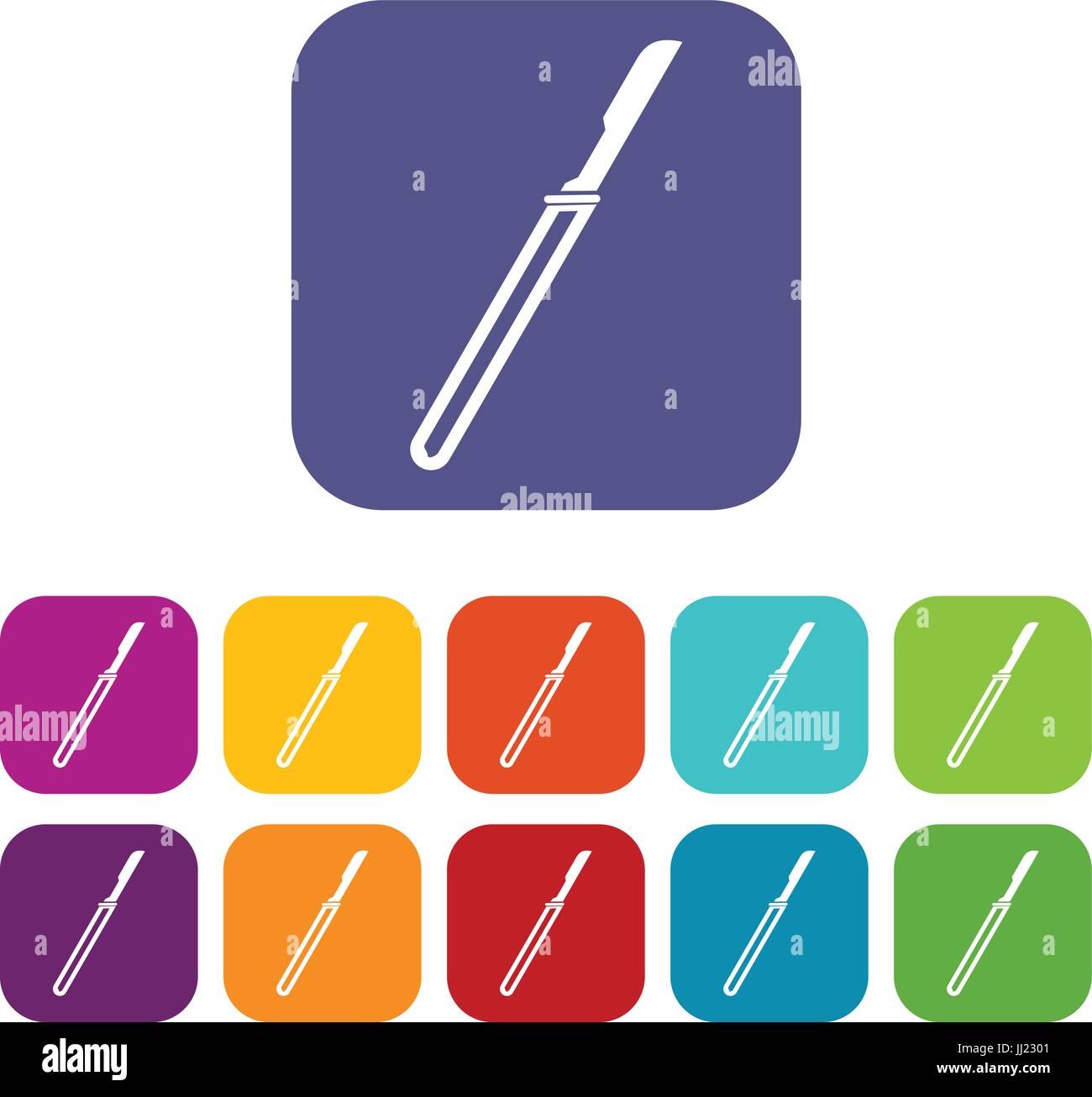 Scalpel icons set flat Stock Vector Image & Art - Alamy
