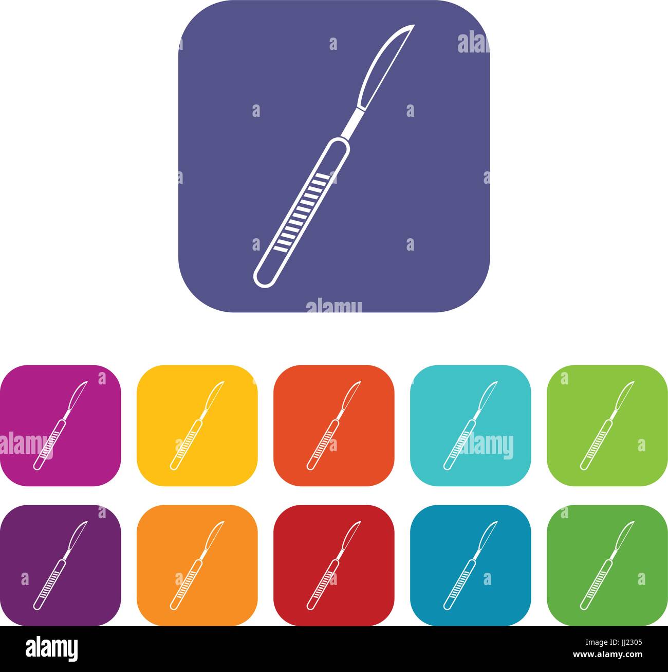 Scalpel icons set flat Stock Vector Image & Art - Alamy