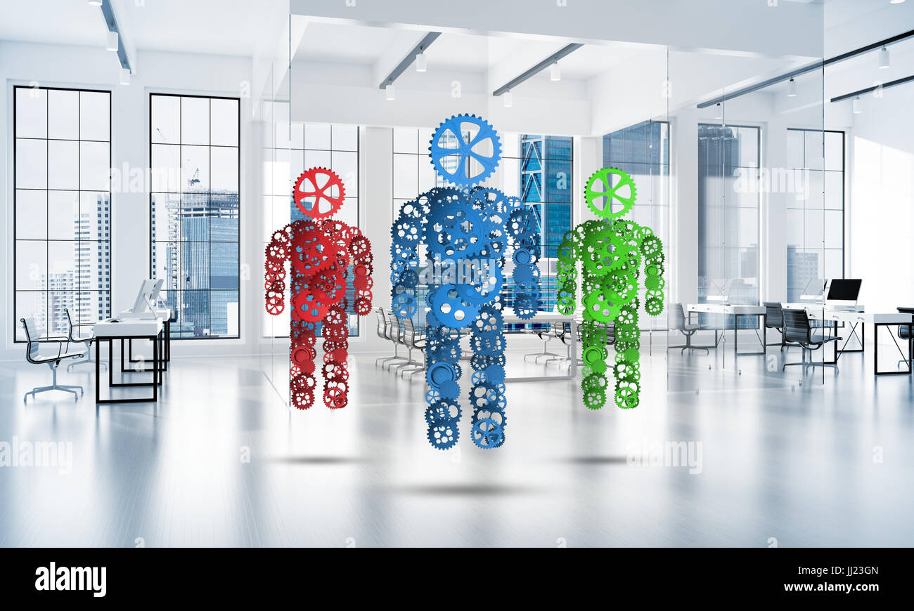 Concept of cooperation or partnership with three figures presented as ...