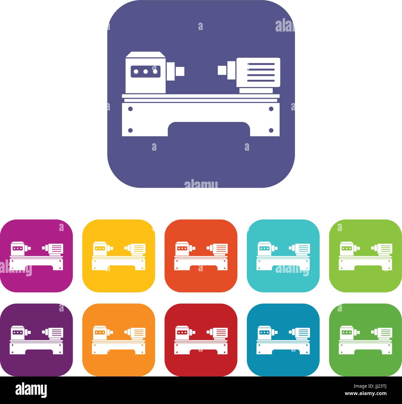 Lathe machine icons set flat Stock Vector Image & Art - Alamy