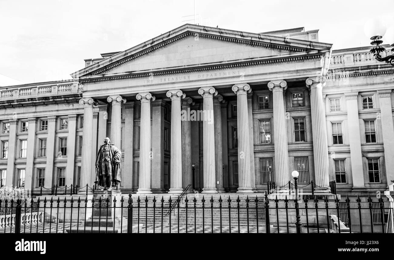 Treasury department architecture Black and White Stock Photos & Images ...
