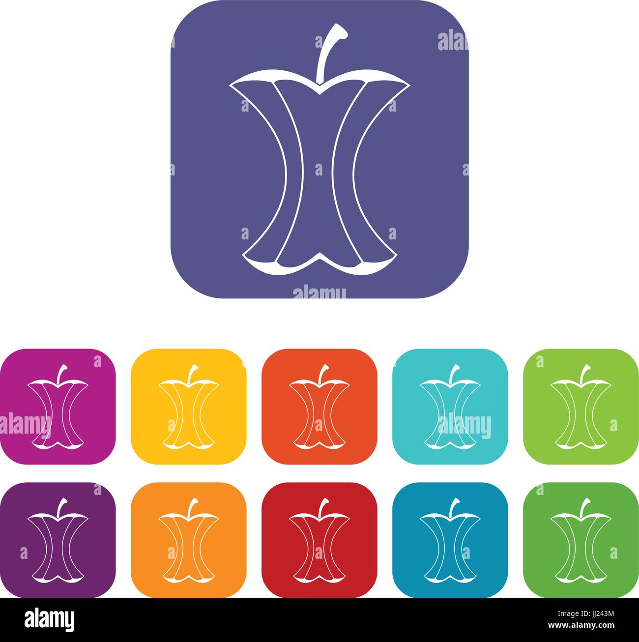 Apple stump icons set flat Stock Vector Image & Art - Alamy