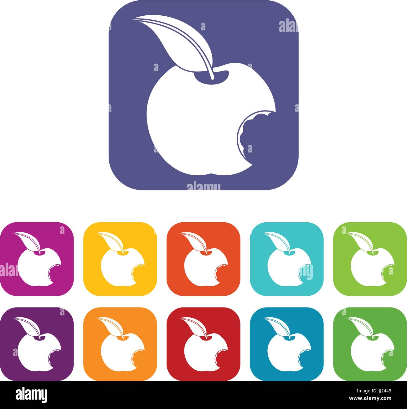 Bitten apple icons set flat Stock Vector Image & Art - Alamy