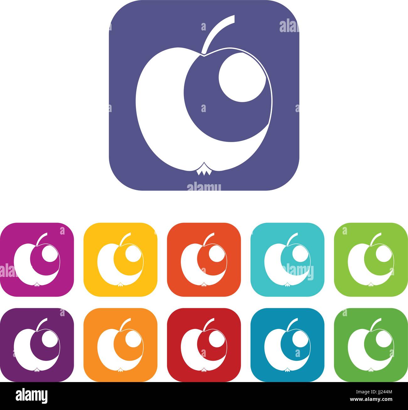 Apple icons set flat Stock Vector Image & Art - Alamy