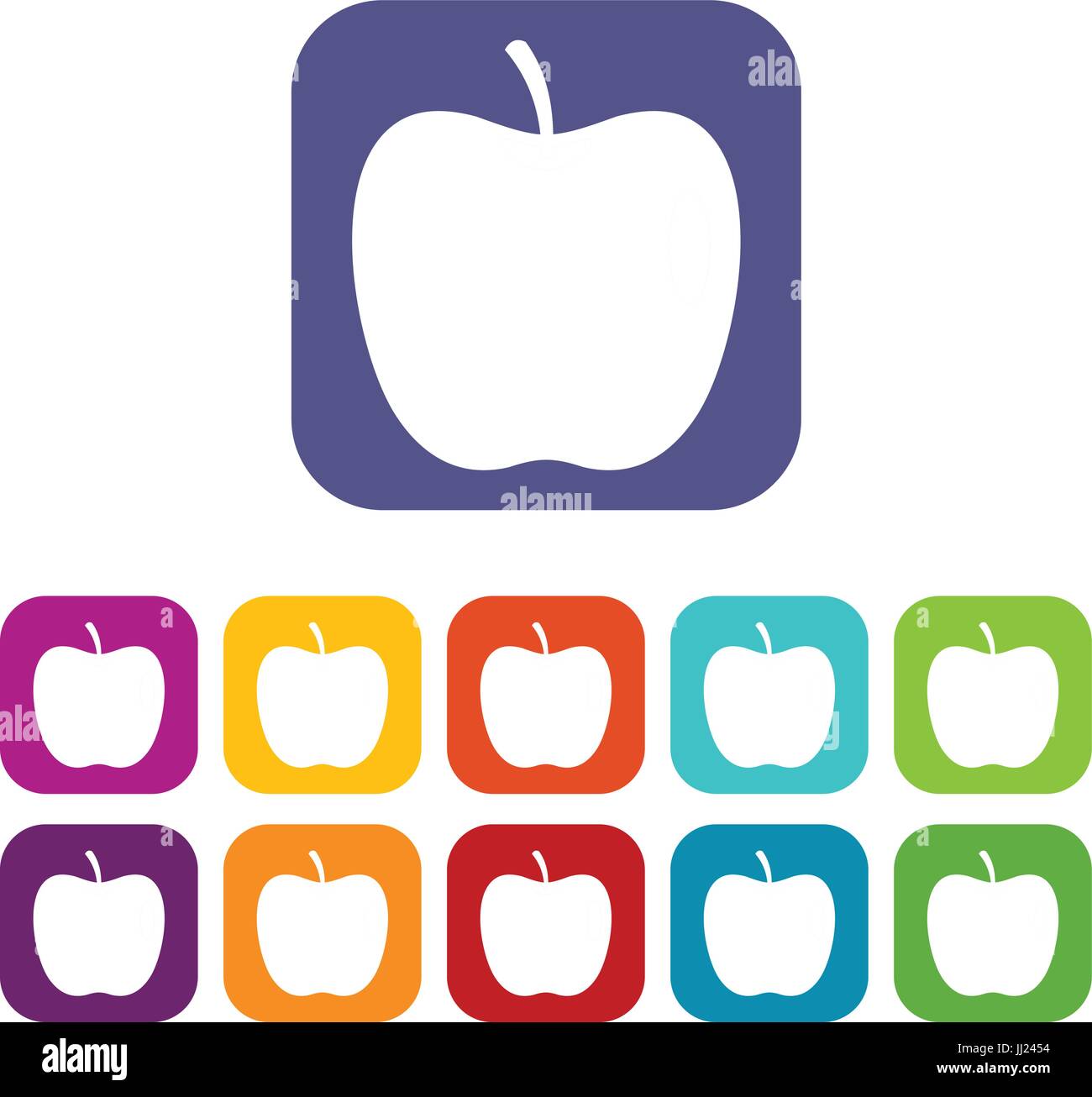 Glossy apple icons set flat Stock Vector Image & Art - Alamy